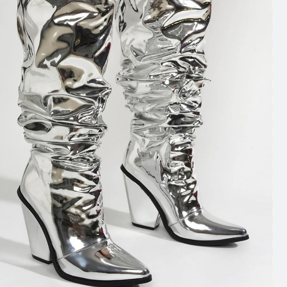 Cape Robbin | Shoes | Super Cute Chrome Boots | Poshmark